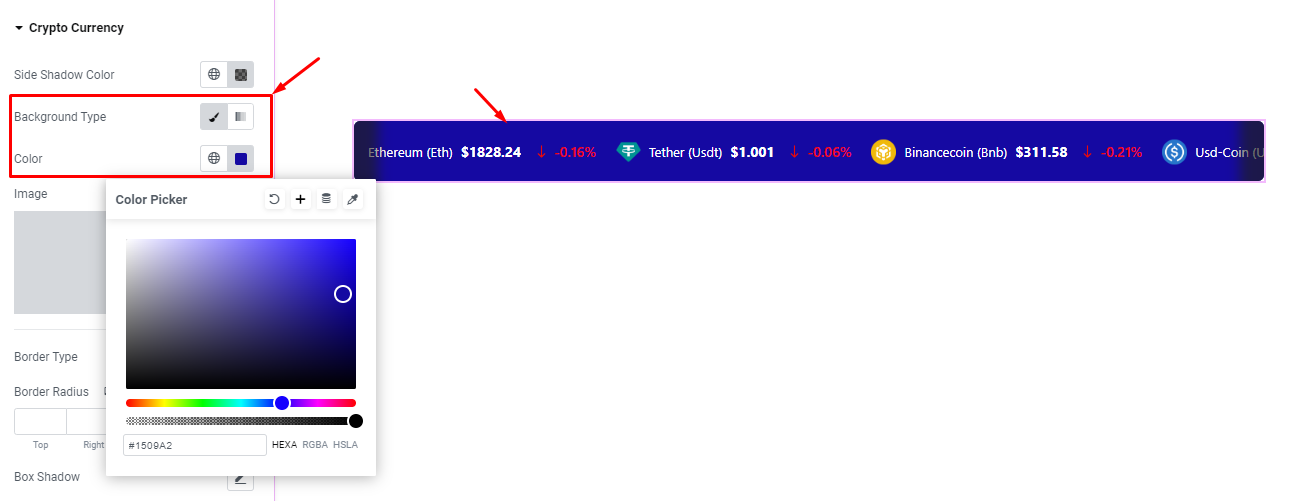 How to use Crypto Currency Ticker widget