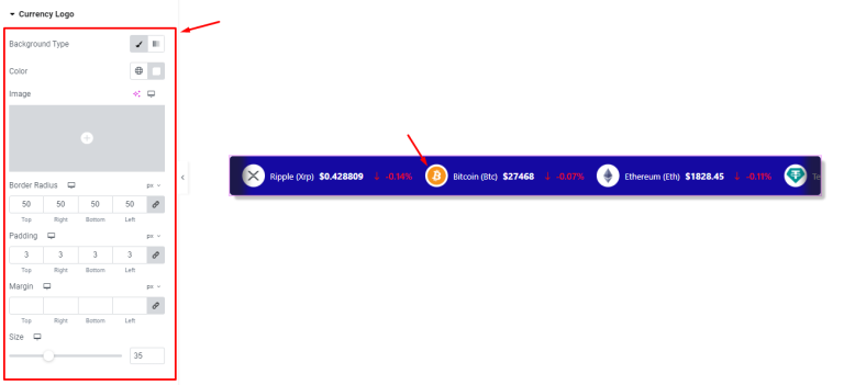 How to use Crypto Currency Ticker widget