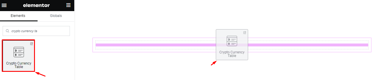How to use Crypto Currency Table widget