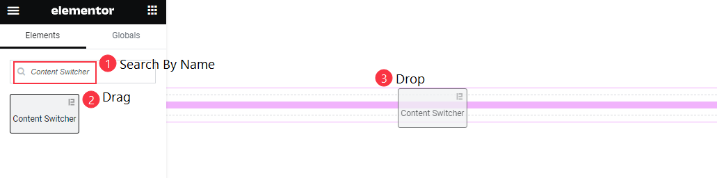 How to use Content Switcher Widget