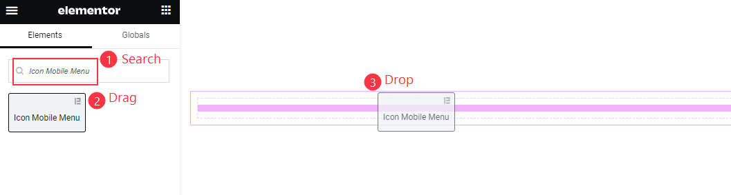How to use Icon Mobile Menu Widget