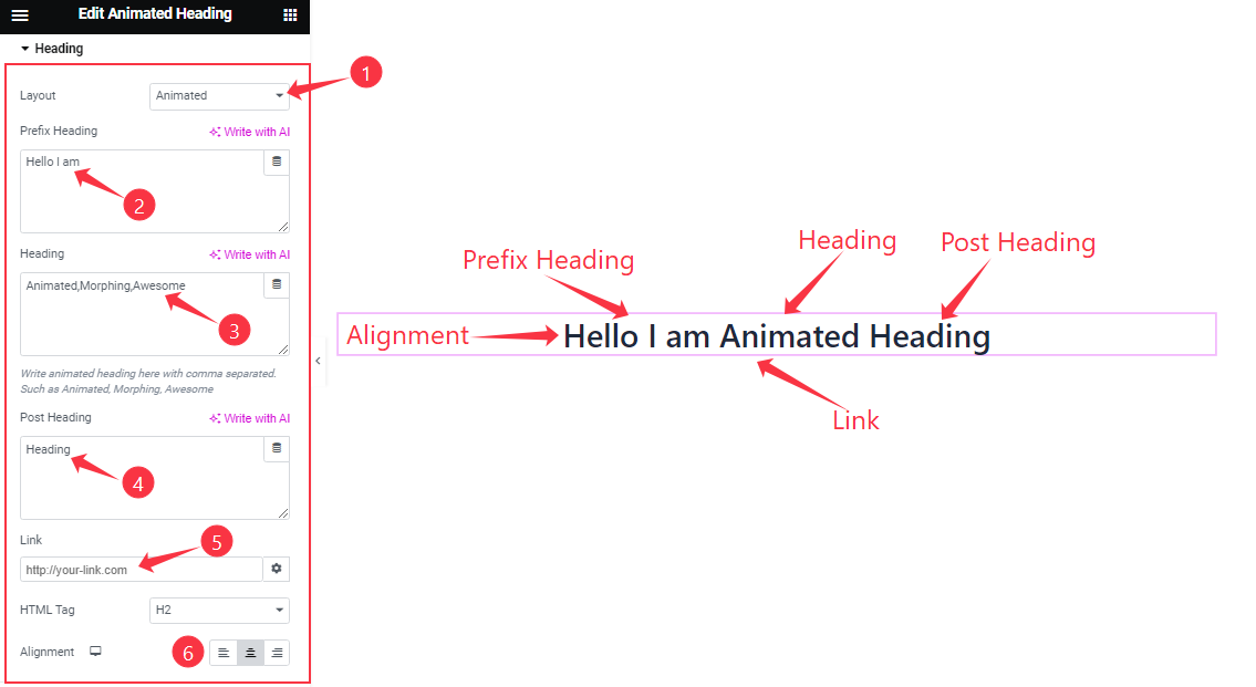 How To Use The Animated Heading Widget By Element Pack Pro