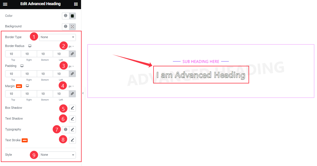 How To Use The Advanced Heading widget
