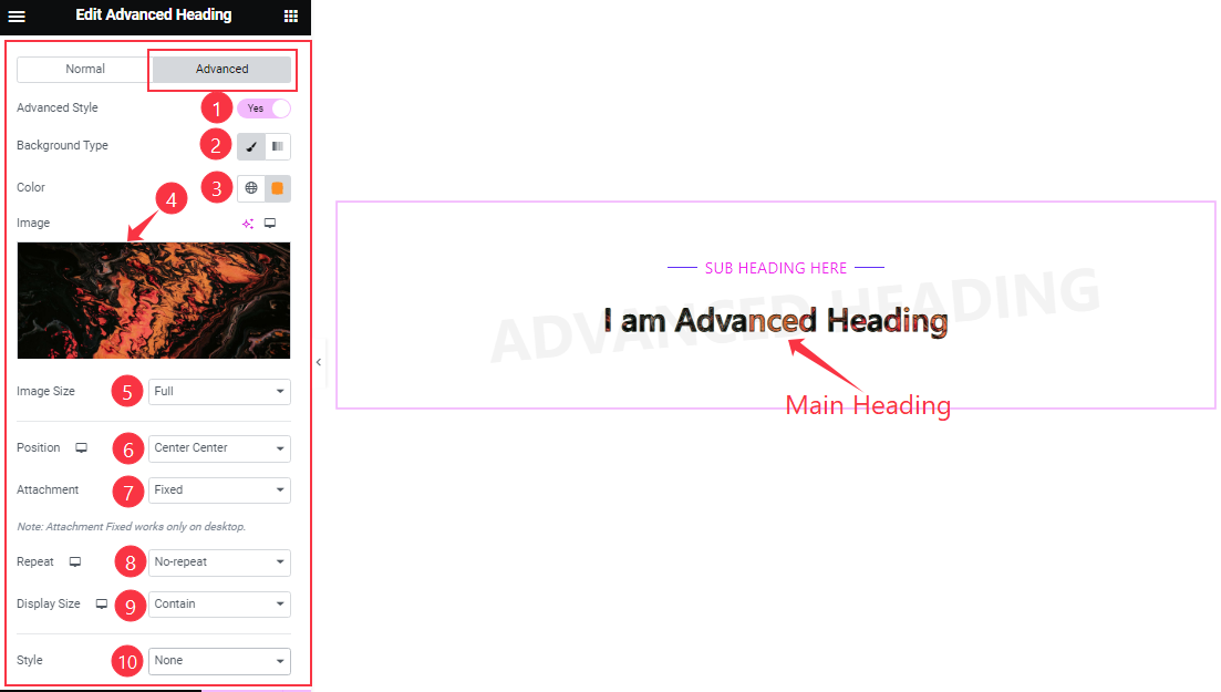 How To Use The Advanced Heading widget