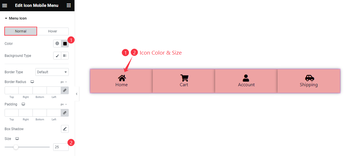 How to use Icon Mobile Menu Widget