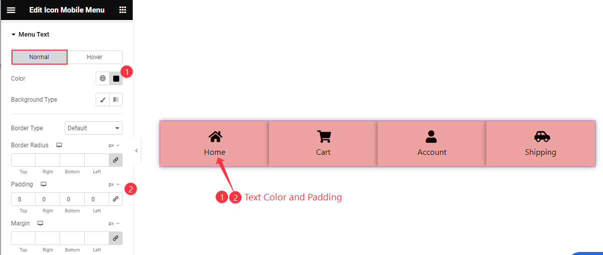 How to use Icon Mobile Menu Widget