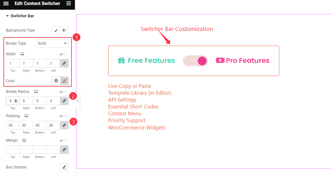 How to use Content Switcher Widget