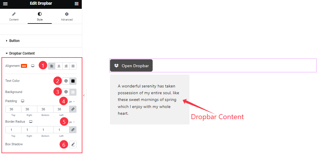How To Use The Dropbar Widget By Element Pack Pro