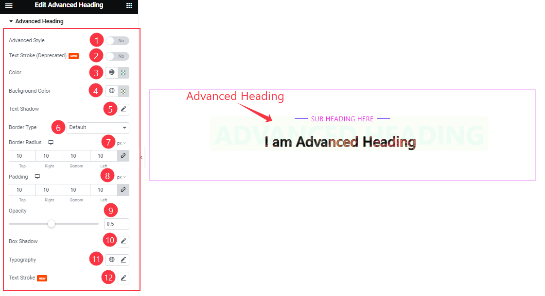 How To Use The Advanced Heading widget