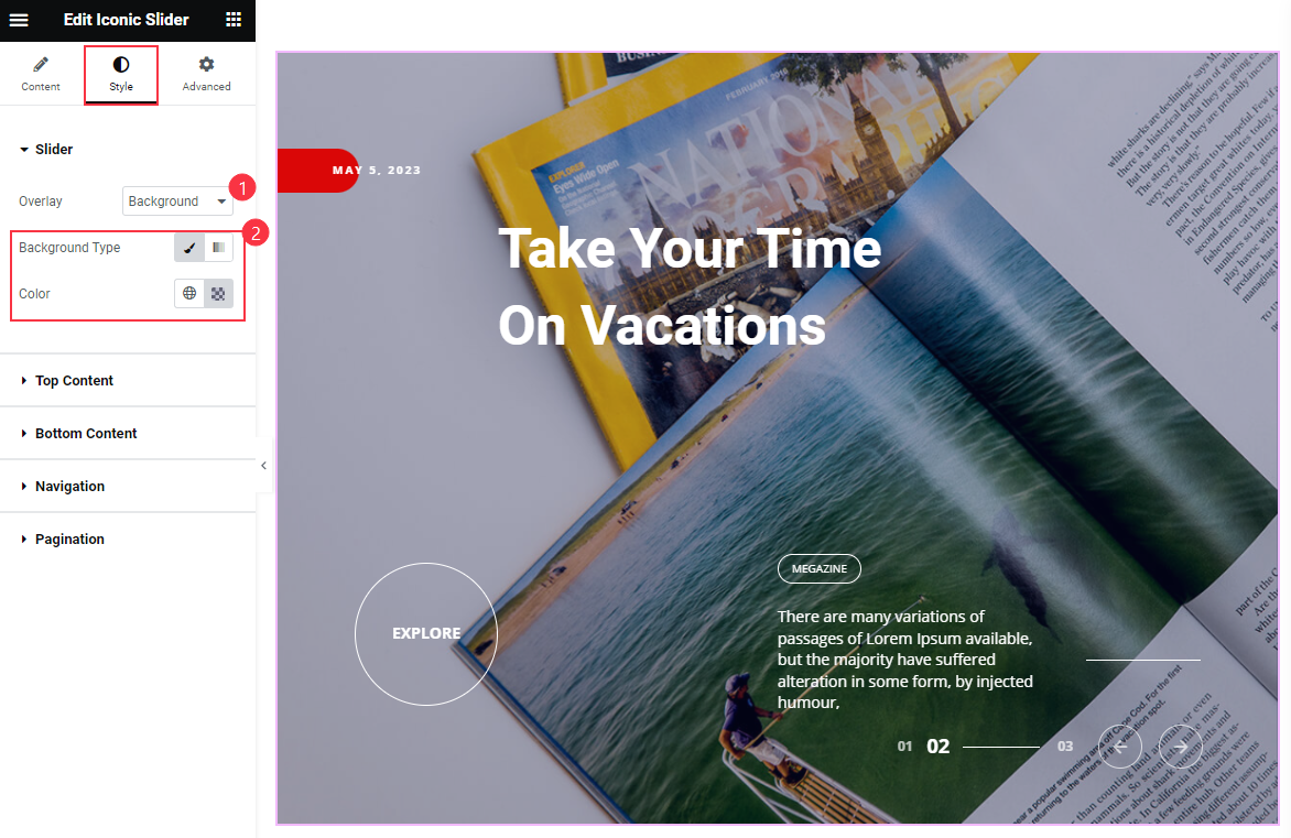 How to use Iconic Slider Widget by Ultimate Post Kit