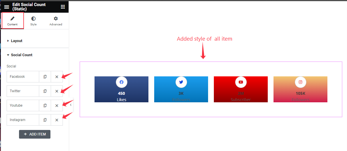 How to use the Social Count Static Widget by Ultimate Post Kit