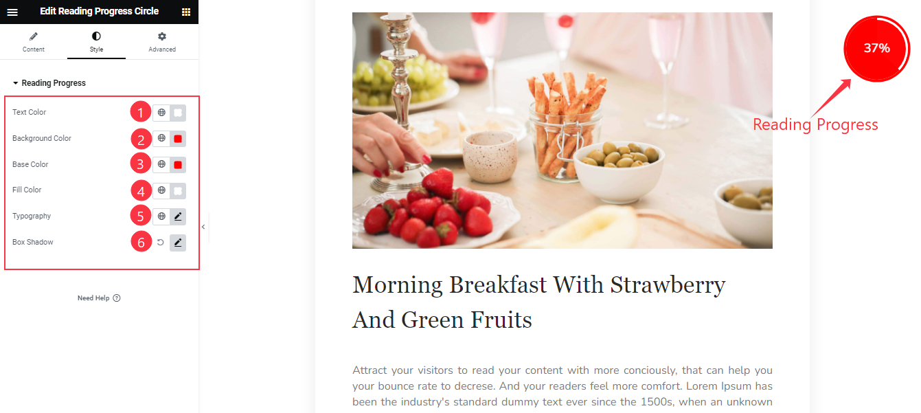 How To Use Reading Progress Circle Widget By Ultimate Post Kit Pro