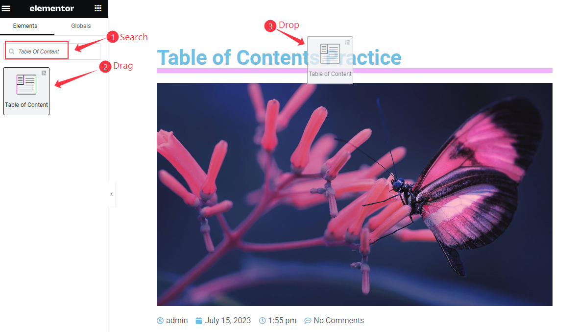 How to use The Table Of Content Widget by Element Pack Pro