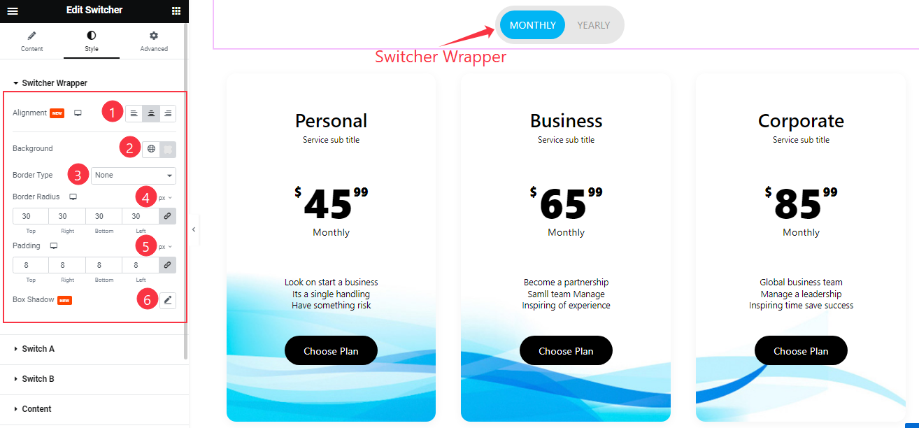 How To Use Switcher Widget By Element Pack Pro
