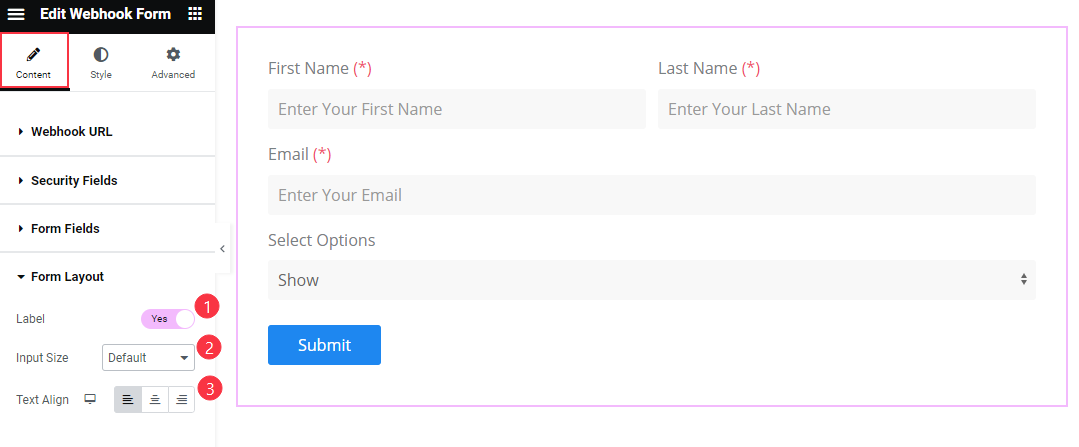 How to use WebHook Form widget by Element Pack