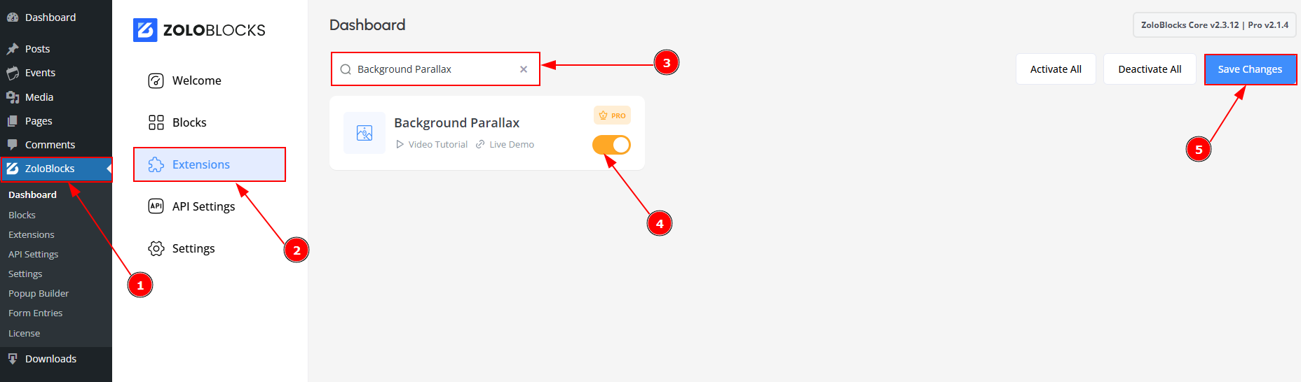 How To Use The Background Parallax Extension By Zoloblocks